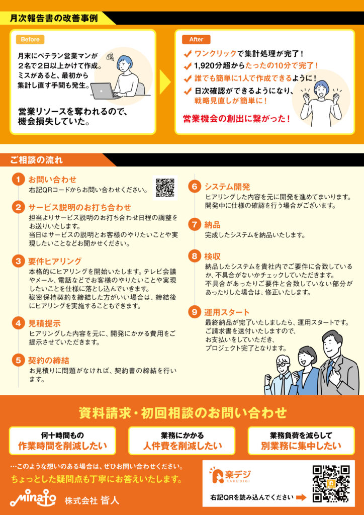 DX化・デジタル化のシステム構築のチラシデザイン作成事例 | 集客チラシラボ